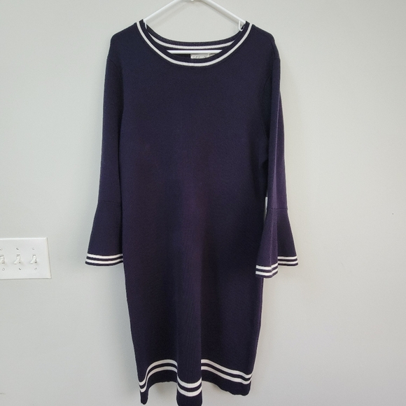 Eliza J | Dresses | Nwt Eliza J Bell Sleeve Knit Navy Dress Womens Size ...